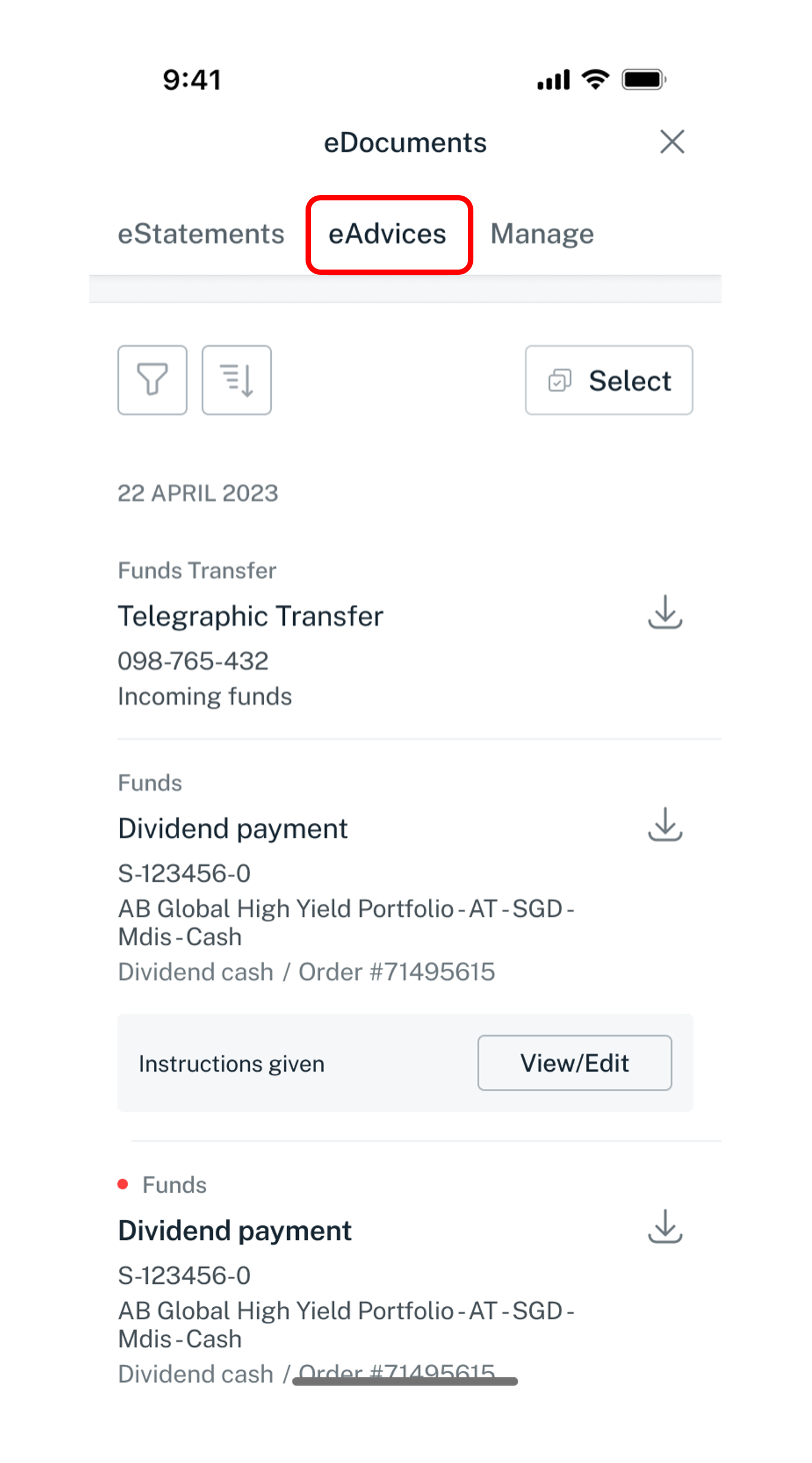 View your eStatements and eAdvices | DBS Singapore