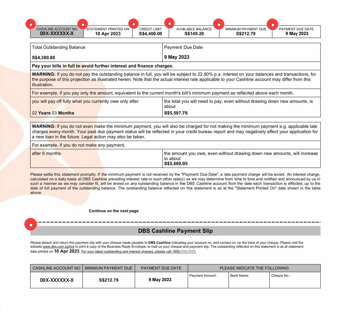 Understanding your Cashline Statements | DBS Singapore