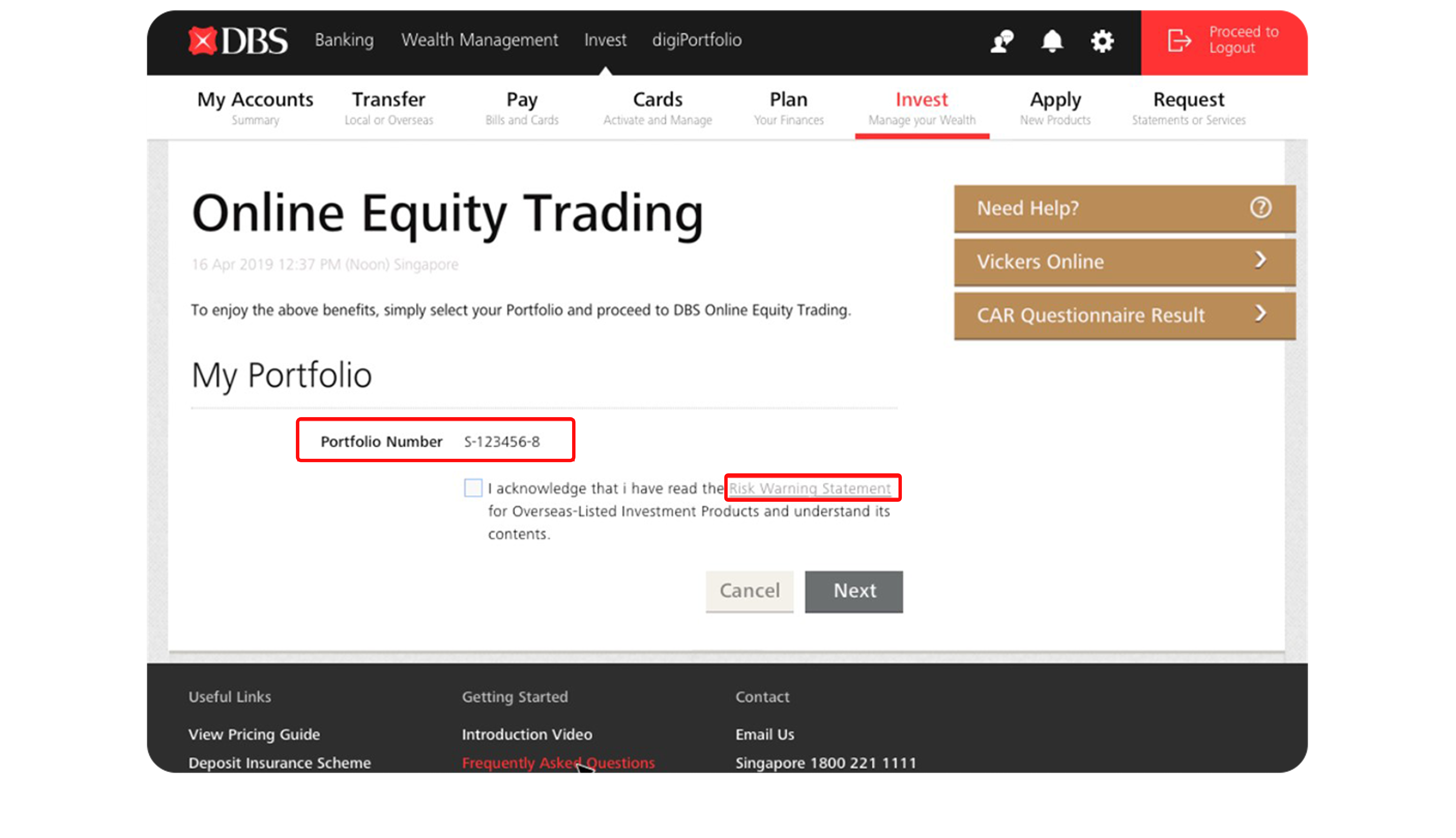 Risk Warning Statement (RWS) for Foreign Shares / Markets | DBS Singapore