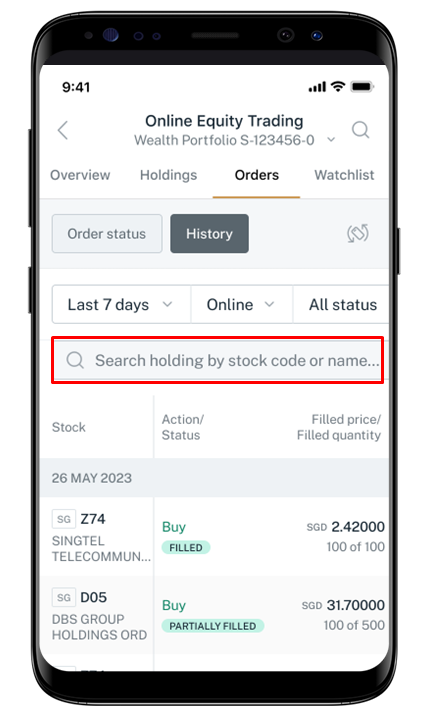 Transaction History | DBS Singapore