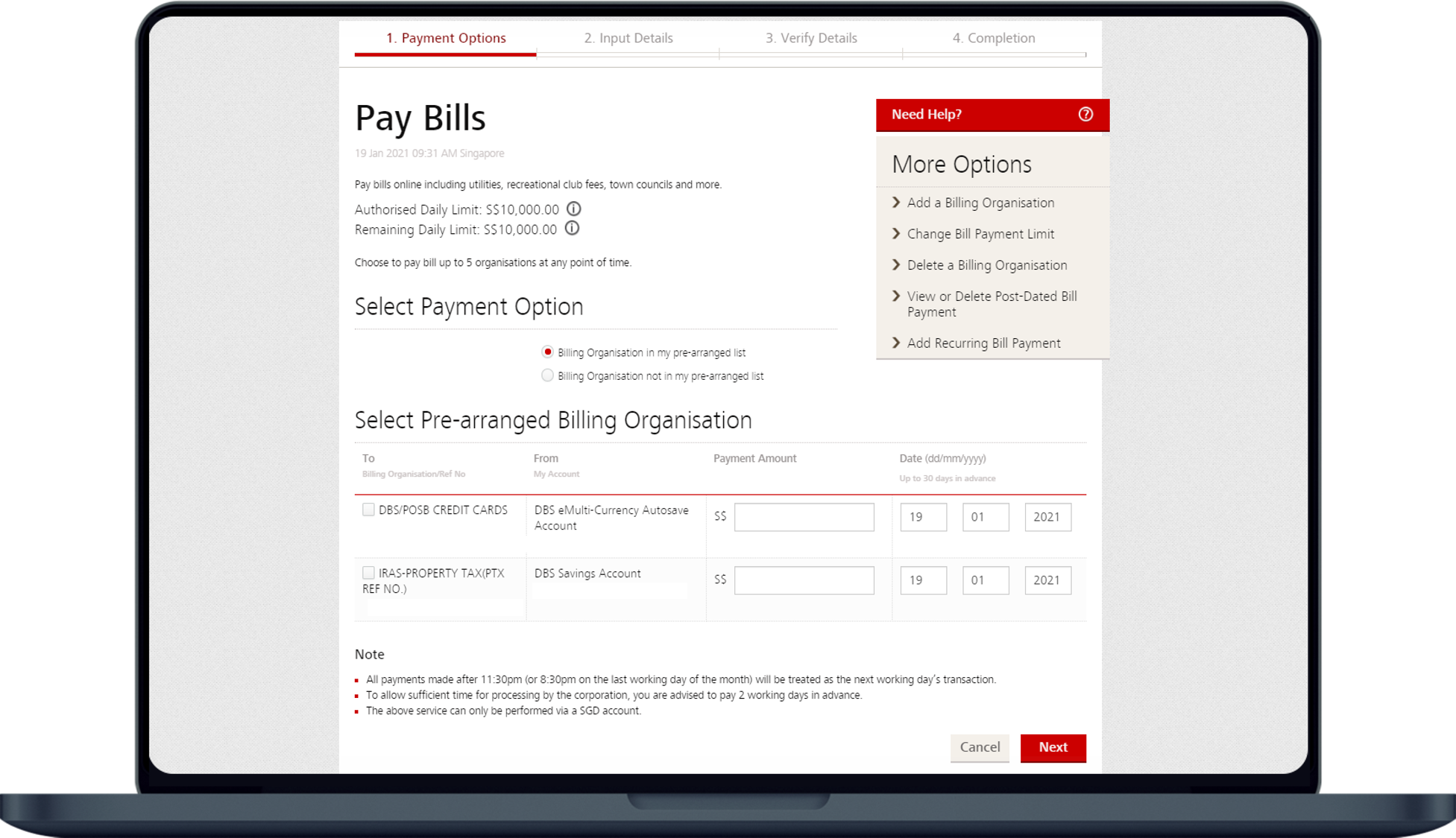 Make Bill Payment | DBS Singapore