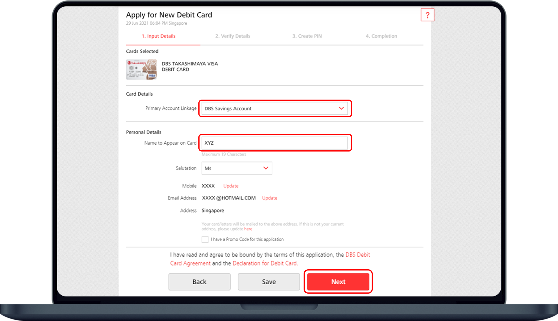Apply for a Debit Card | DBS Singapore