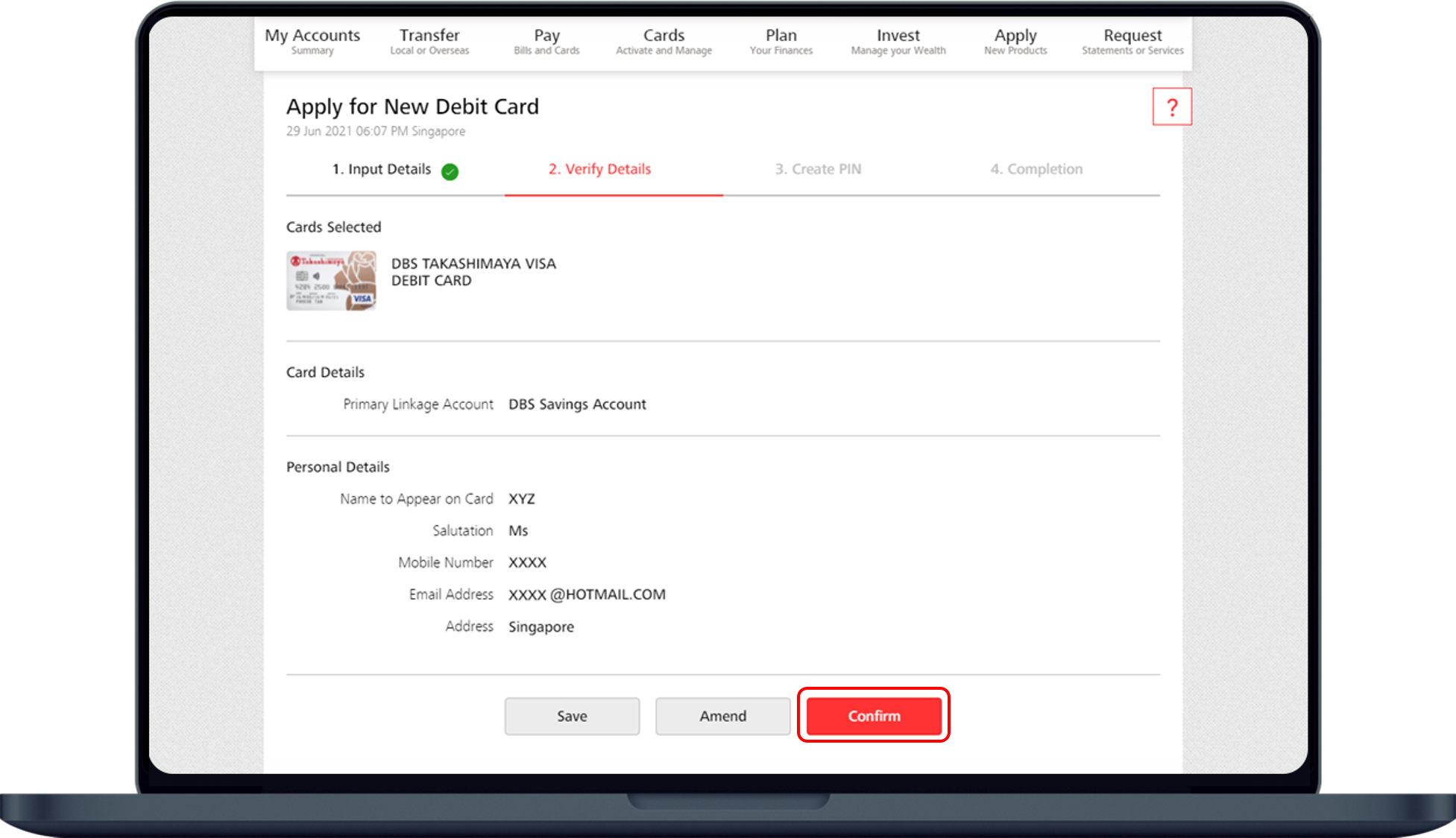 Apply for a Debit Card | DBS Singapore