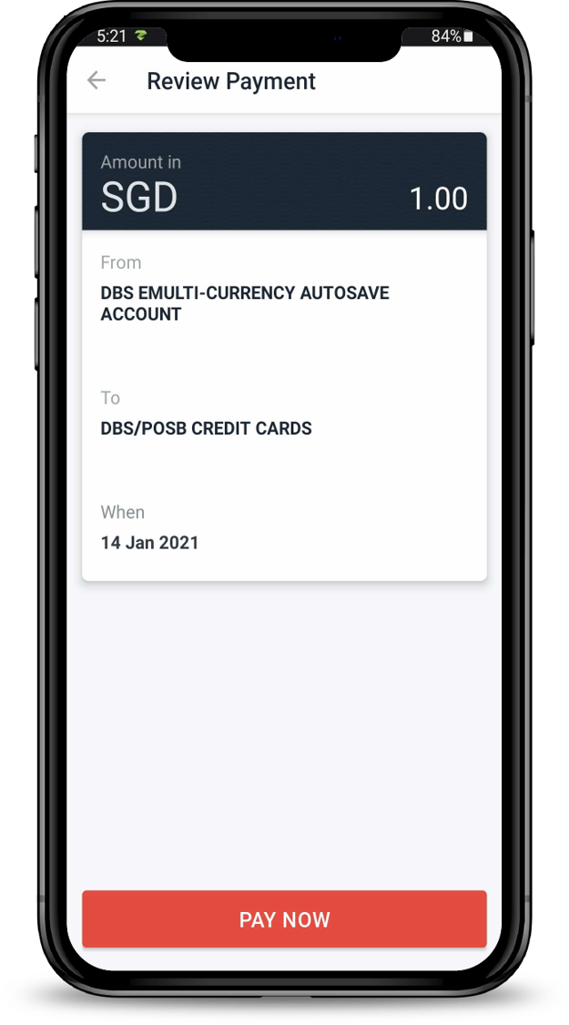 Make Bill Payment DBS Singapore