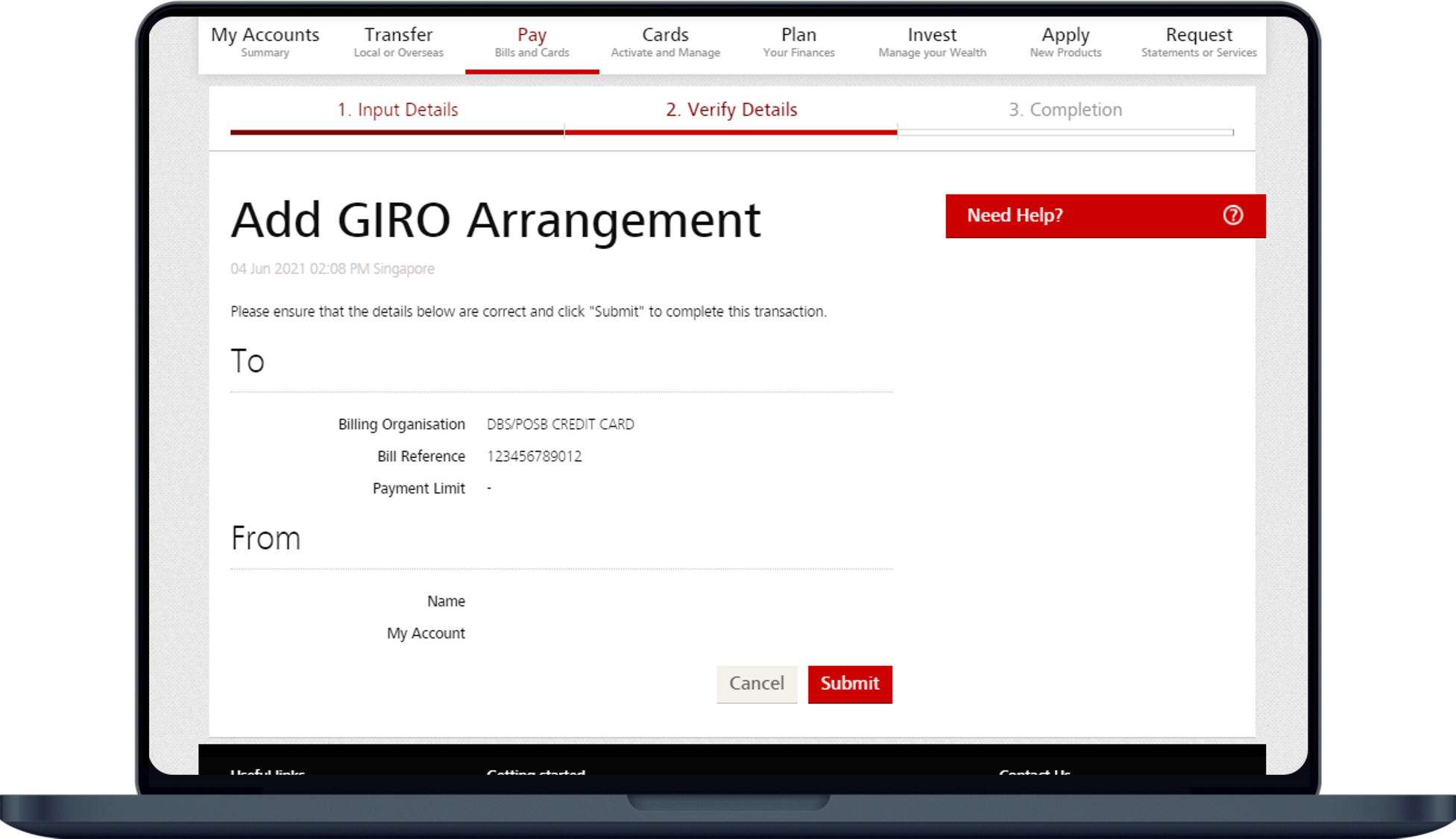 Set Up GIRO Payment For DBS POSB Credit Card Bill DBS Singapore Set Up GIRO Payment For DBS POSB Credit Card Bill DBS Singapore