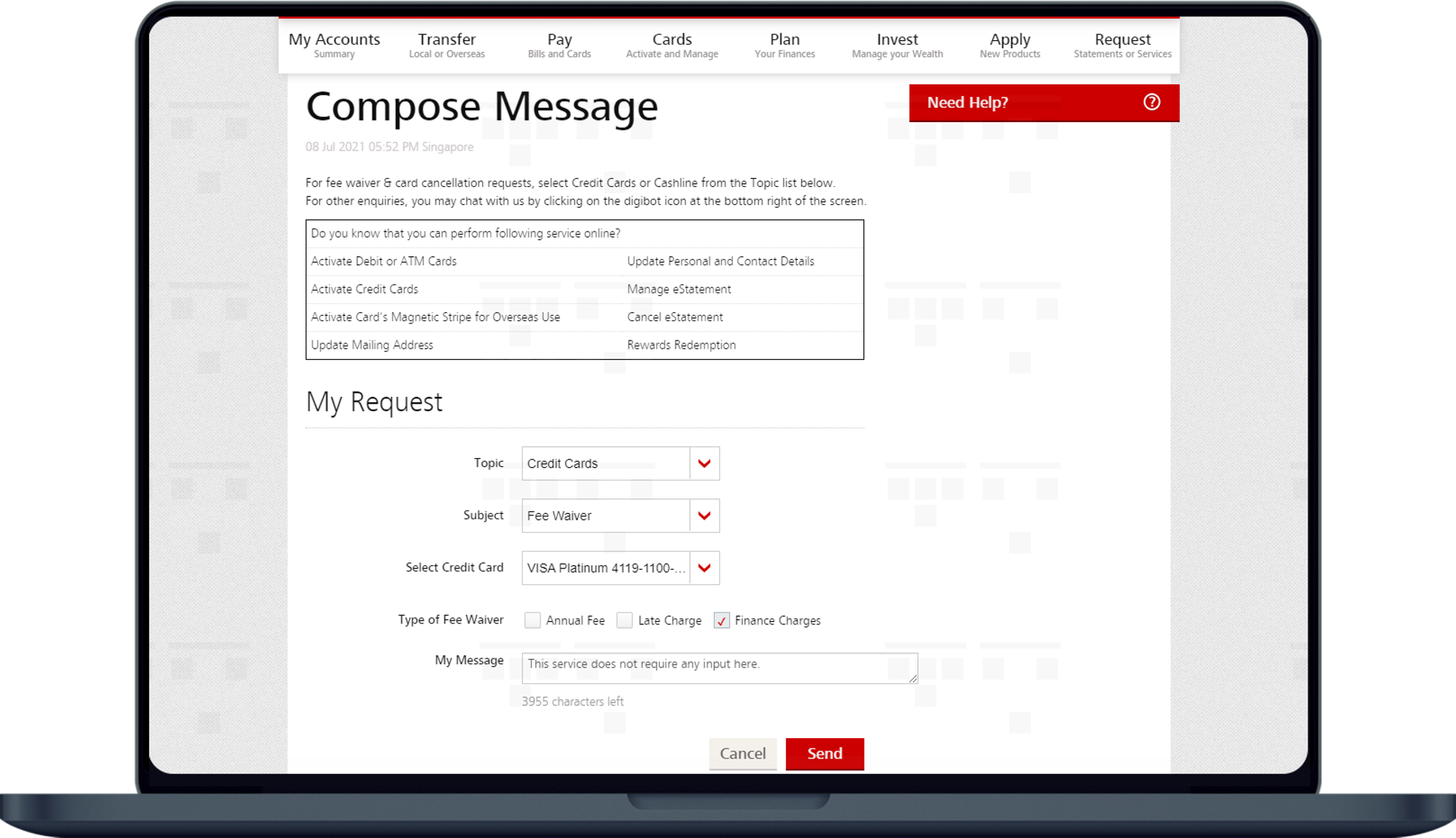 Waive Credit Card / Cashline Fees & Charges | DBS Singapore