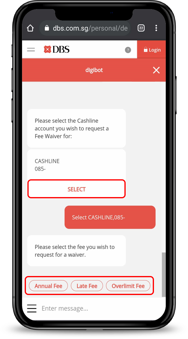 Waive Credit Card / Cashline Fees & Charges | DBS Singapore