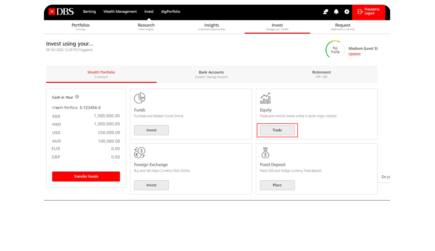 Transaction History DBS Singapore