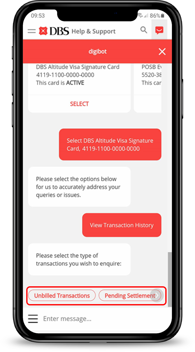 View Debit Card Transaction Details | DBS Singapore
